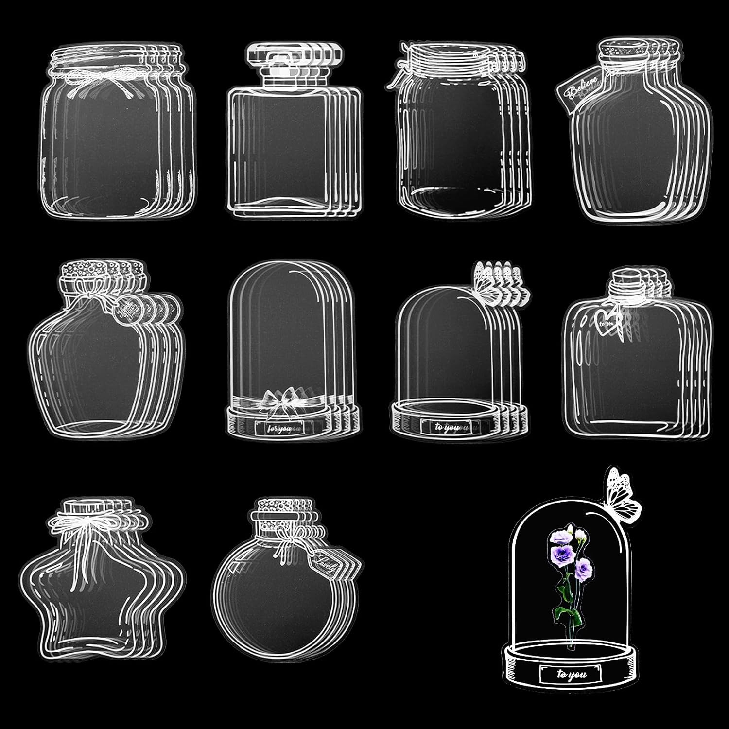 Amazon.com: 40 Pcs Transparent Dried Flower Bookmarks Handmade DIY ...