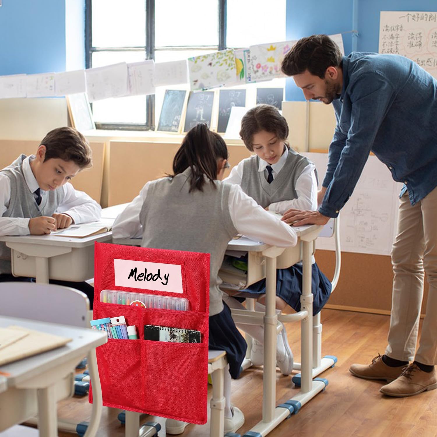 Chairback Buddy – Tabla de bolsillo para silla de estudiante, bolsillos ...