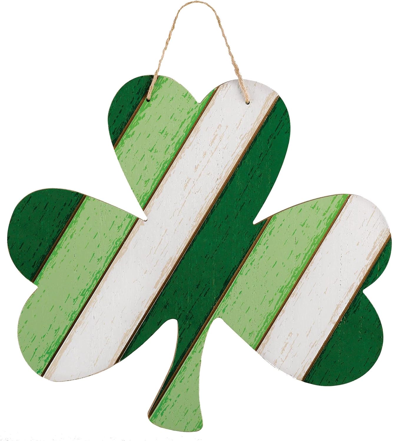 Amazon.com: Vibrant Green Shamrock Hanging MDF Sign with Rope Hanger ...