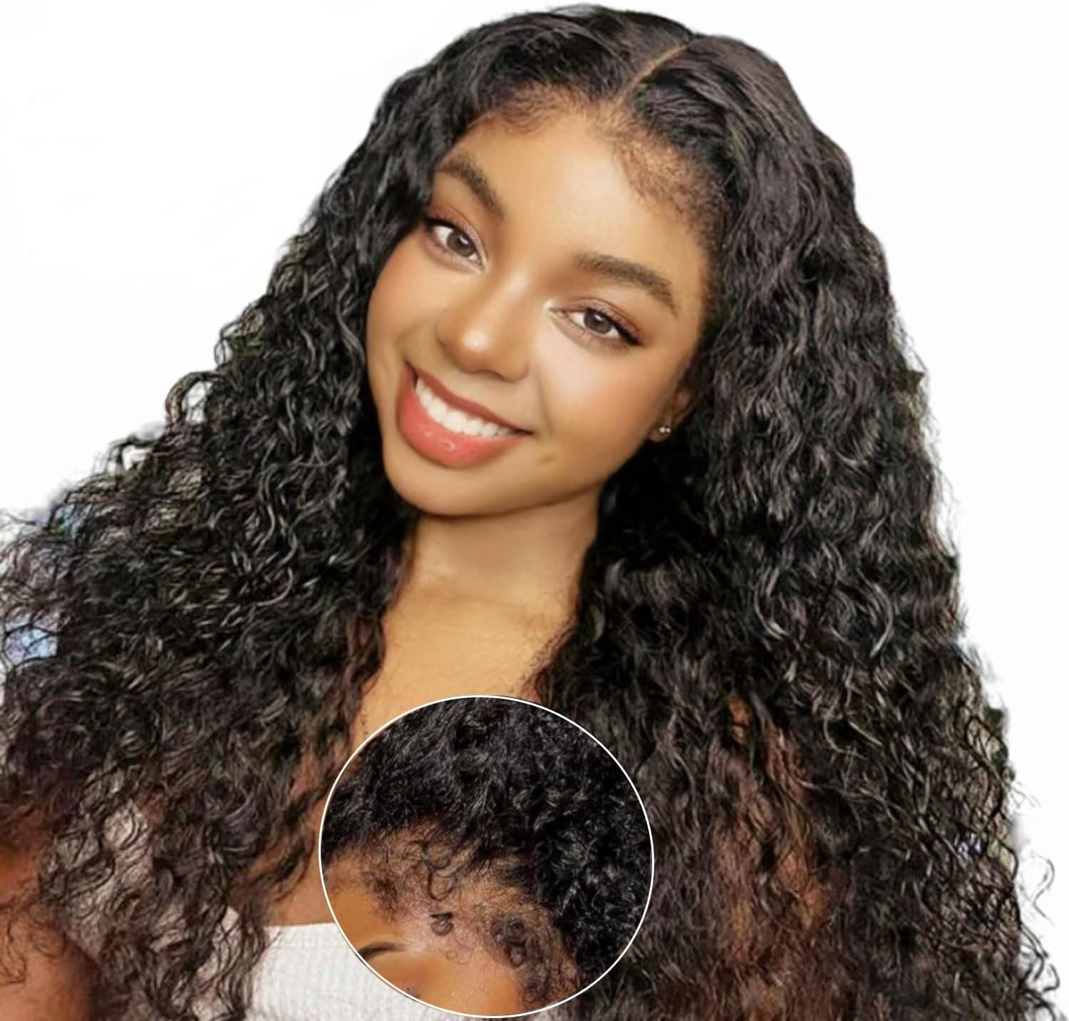 Amazon.com : Uioxvn 4C Kinky Curly Edges Hairline 13x4 Curly Lace Front ...