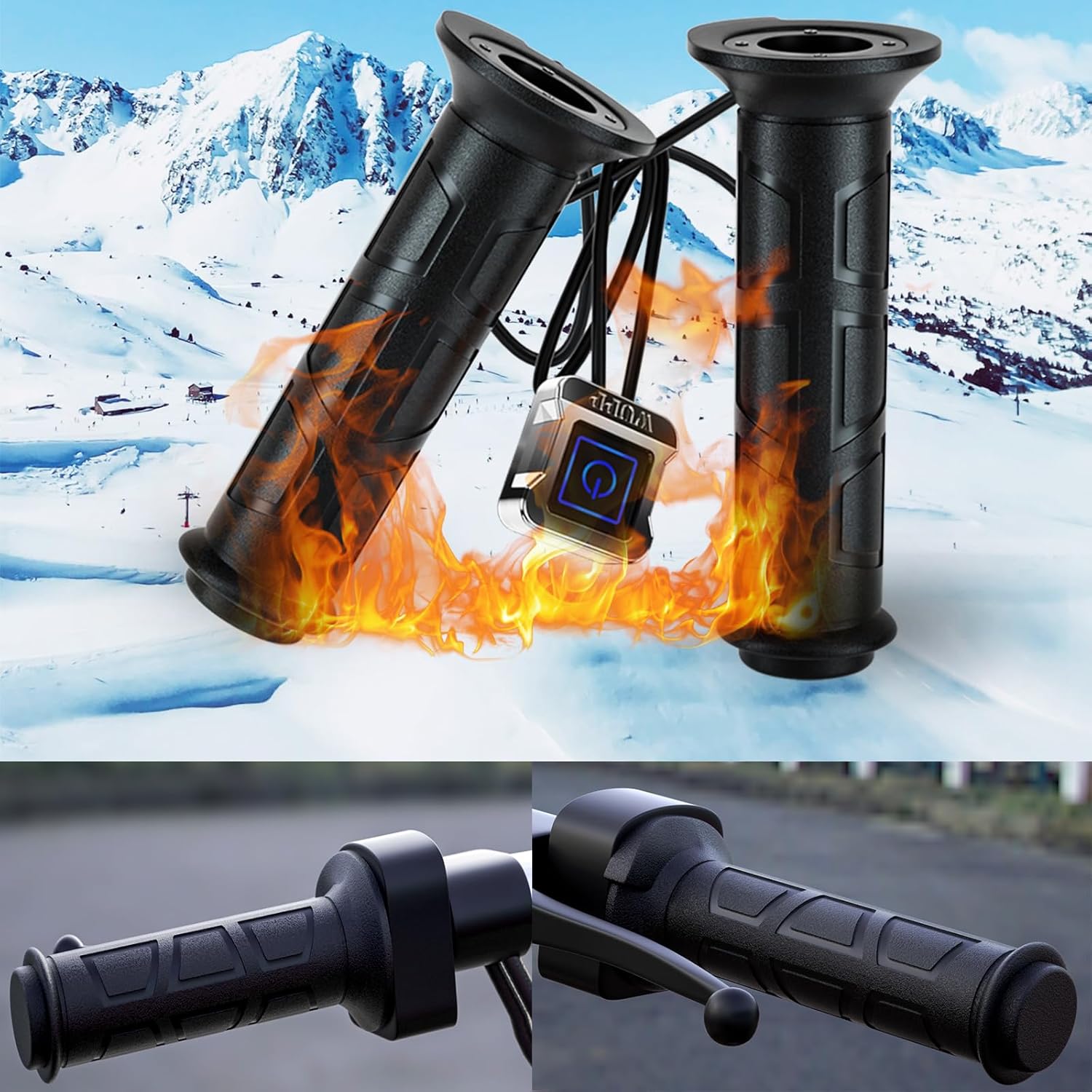 Amazon.com: OXWIND ATV Hand Warmers, ATV Lock-On Heated Grips, 1 Pair ...