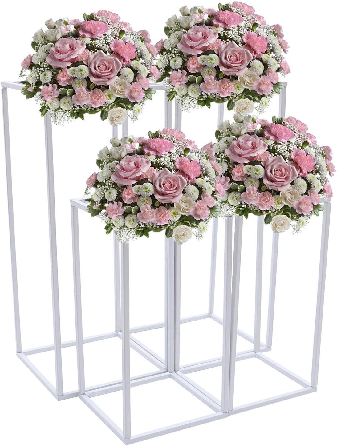 Amazon.com: Kathring 4 Pieces Wedding Metal Vase Stand, Removable Vase ...