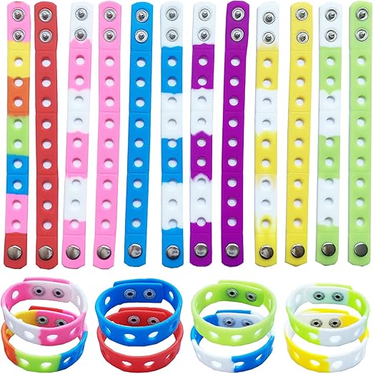 Amazon.com: (12 Pack) Silicone Wristbands Adjustable Cute Kids ...