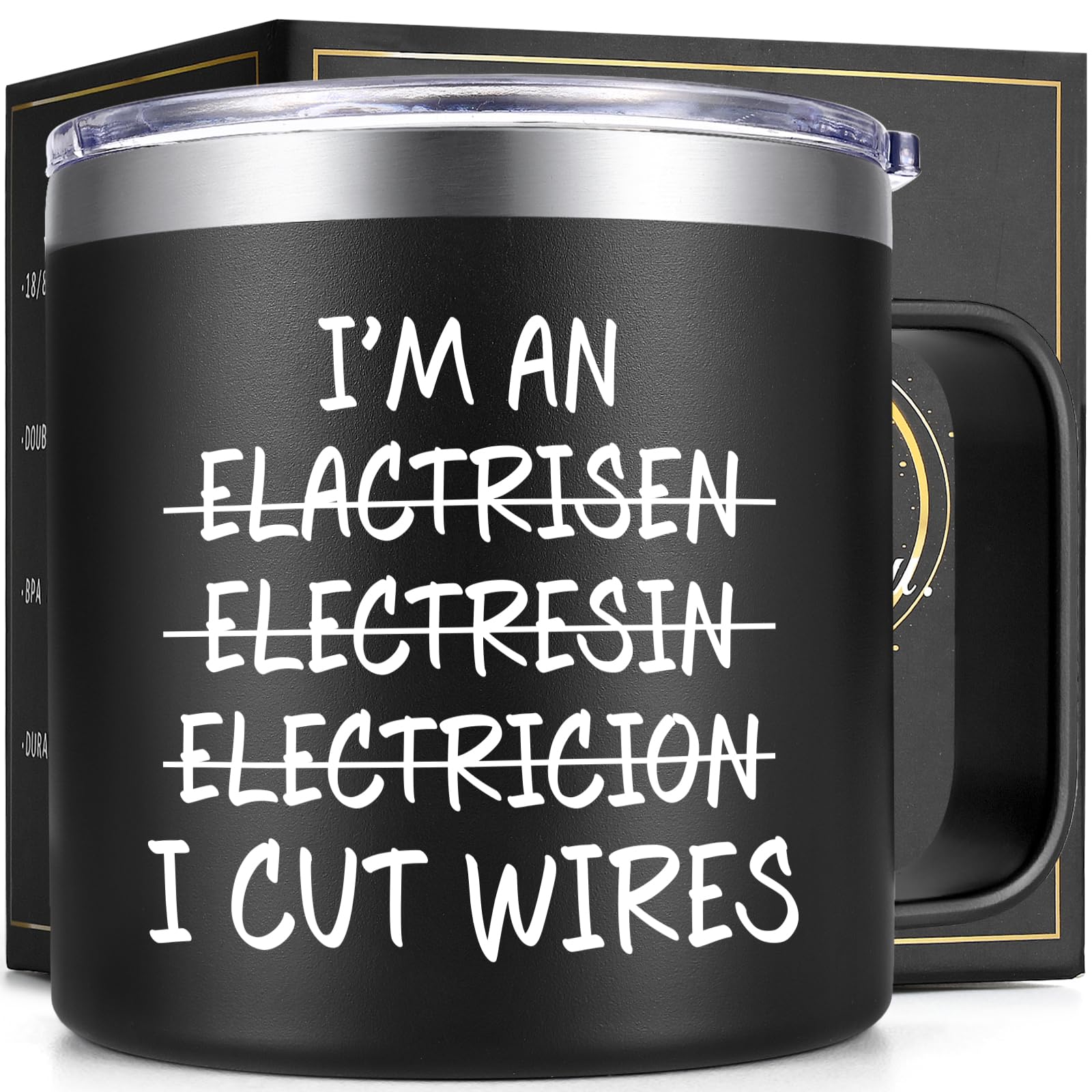 Amazon.com: Lifecapido Electrician Gifts for Men, I'm An Electrician 14oz Insulated Coffee Mug ...
