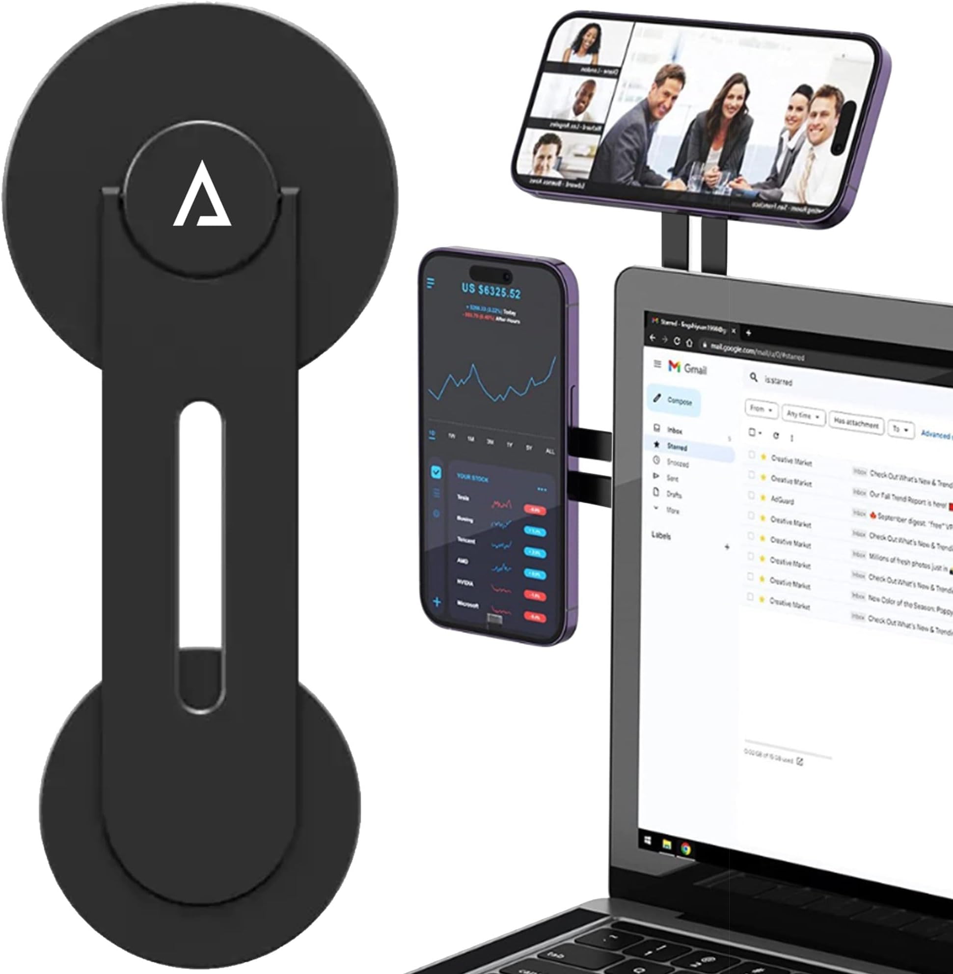 Amazon.com: Statik Magnetic Phone Holder for Laptop - Adjustable ...