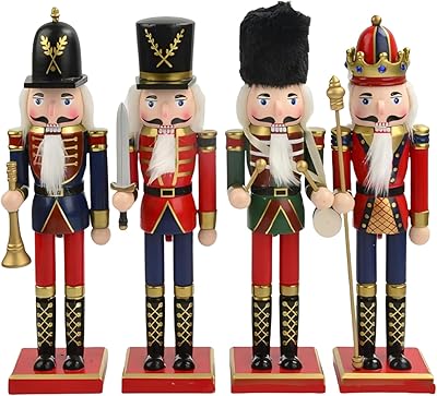Amazon.com: Suzile 4PCS 12 inch Christmas Nutcrackers Ornaments Set ...