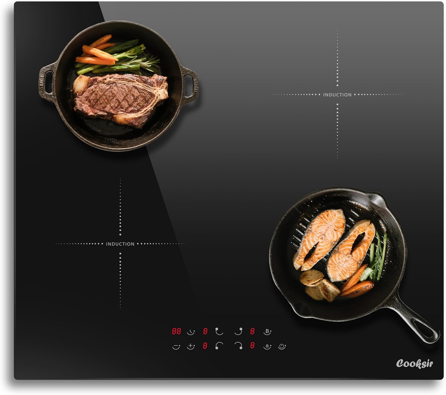 Cooksir Induction Hob 4 Burns, 60 cm, 7200 W, Individual Touch Control ...