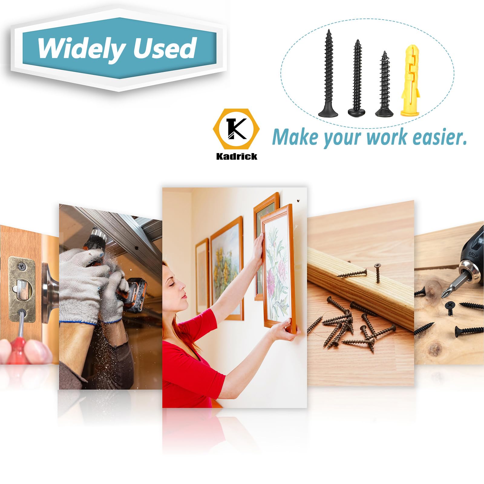 Snapklik.com : Kadrick 805 Pcs High Hardness Black Screws Assortment ...