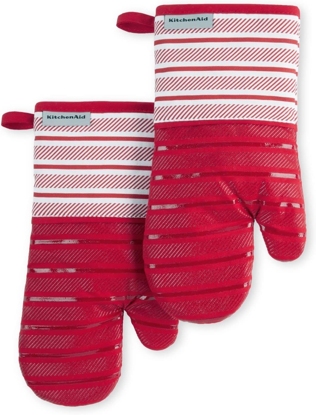 Amazon.com: KitchenAid Albany Oven Mitt 2-Pack Set, Passion Red, 7"x13 ...