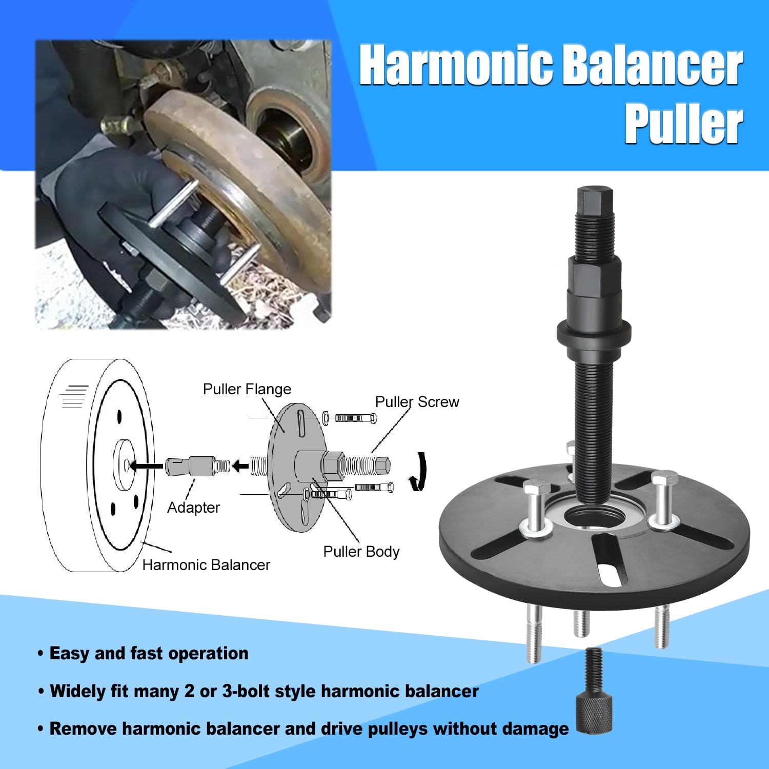 Snapklik.com : LainKeen Harmonic Balancer Puller Removal & Install Tool ...
