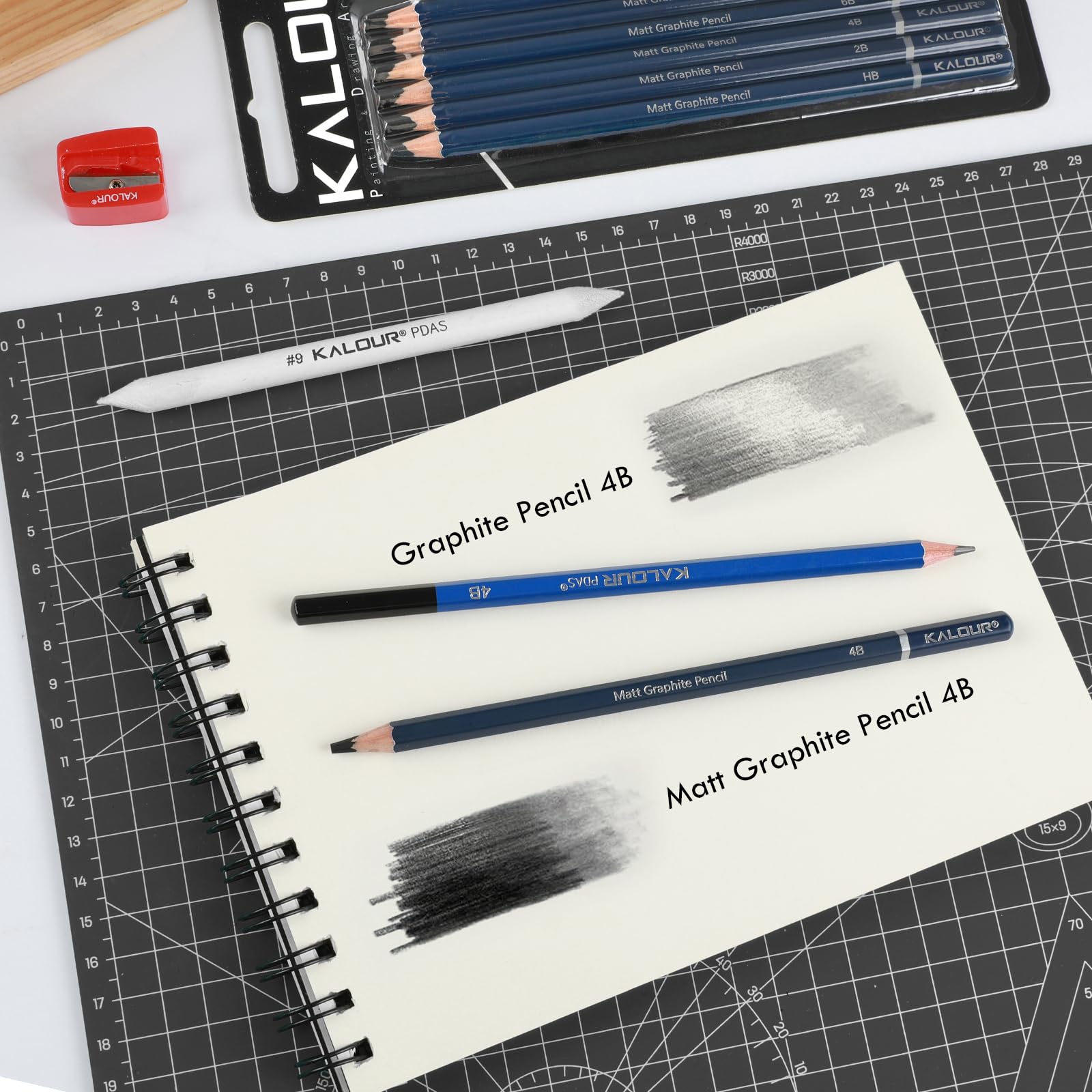 Shading Pencils KALOUR Willow Charcoal Pencil Set - 6 Professional ...