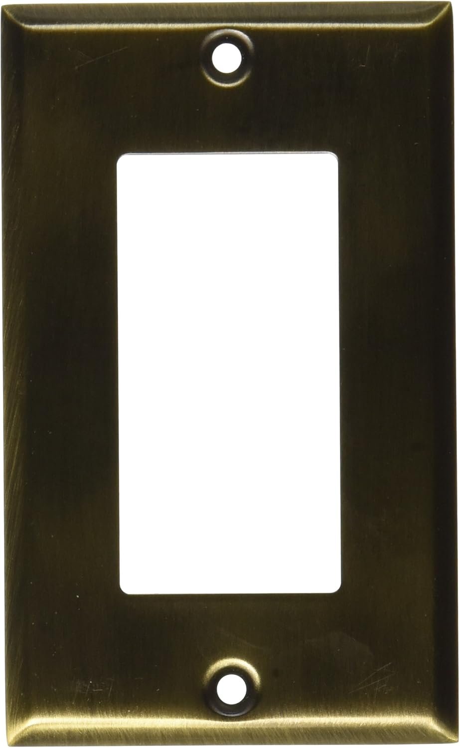 Baldwin 4754050 Single GFCI Beveled Edge Switch Plate, Antique Brass ...