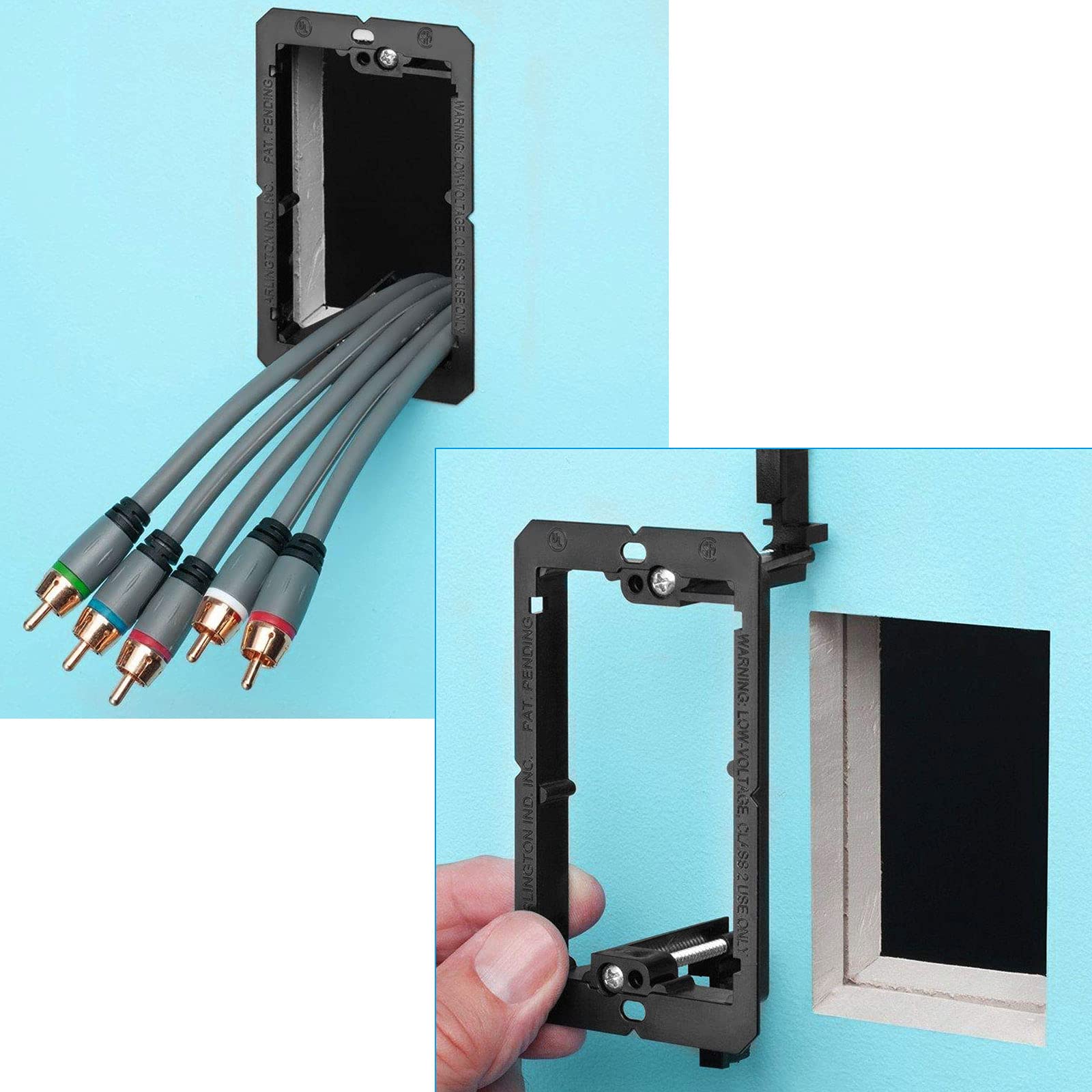Snapklik.com : 20 Pack Single Gang Low Voltage Mounting Bracket, Flush ...