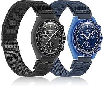 Laband 20mm Stretchy Nylon Band Compatible with Omega X Swatch ...