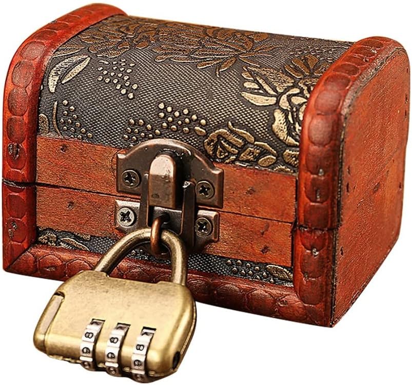 Amazon.com: TBGFPO Vintage Wood Case with Lock Storage Container Box ...