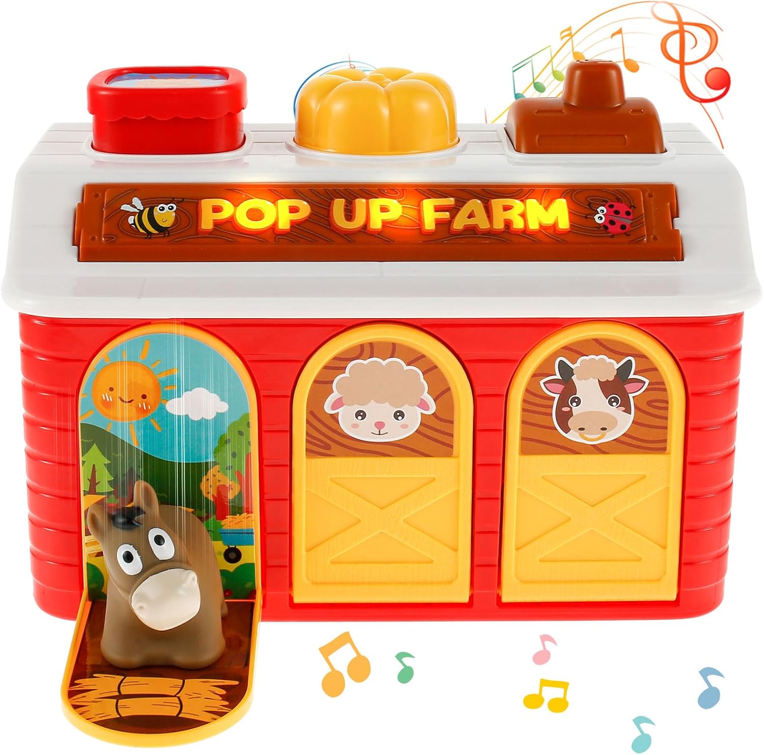 COLORFULDIY Musical Pop Up Toy Cause and Effect Toys for Baby Light Up ...