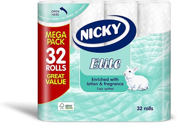 Nicky Elite White 32 Roll Toilet Tissue Amazon co uk Grocery nicky-elite-white-32-roll-toilet-tissue-amazon-co-uk-grocery