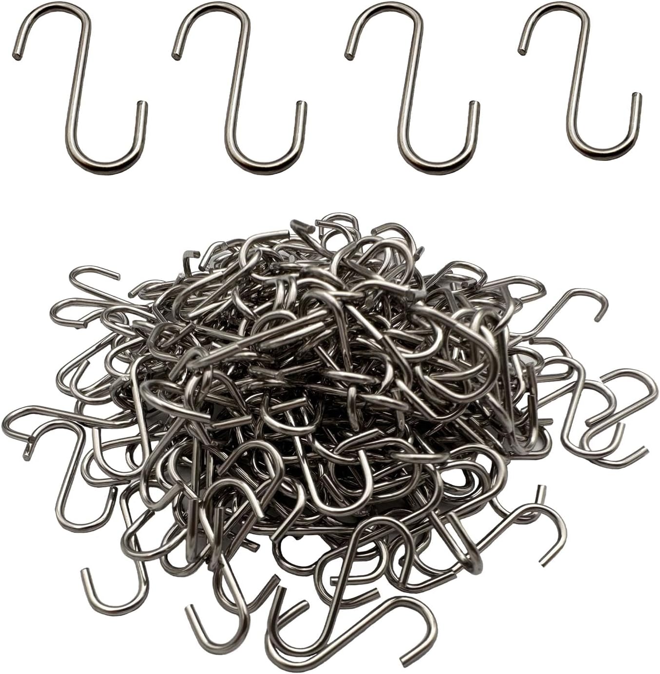 Amazon.com: IDEALSV 200 Pcs Stainless Steel Small S Shaped Hooks, Mini ...