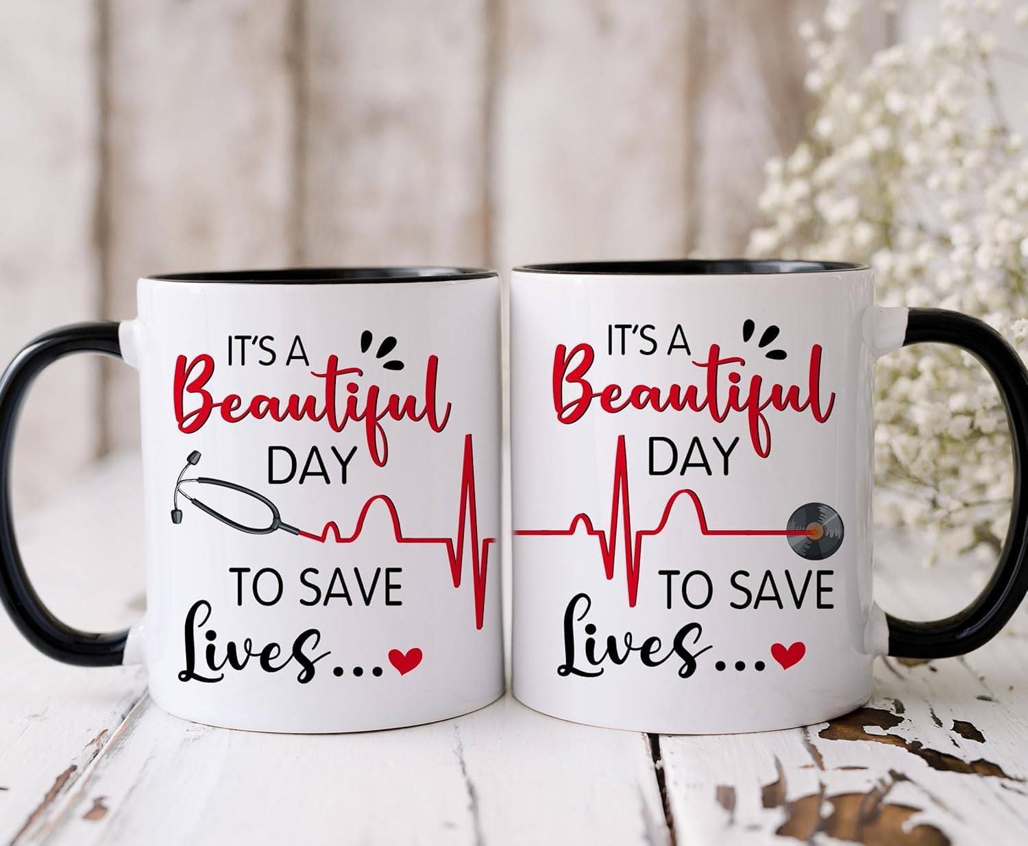 Amazon.com | QUANKUN Beautiful Day to Save Lives Mug 11oz 15oz - Doctor ...