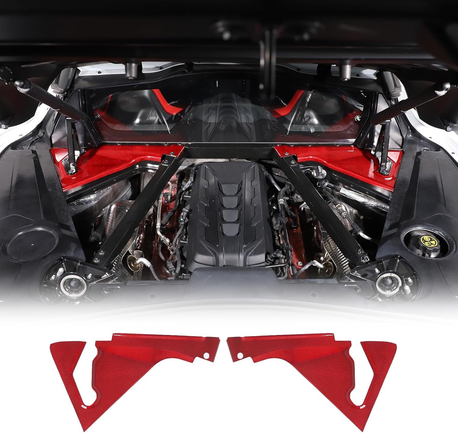 Amazon.com: Fgtagtal Real Carbon Fiber Engine Bay Panel Cover ...