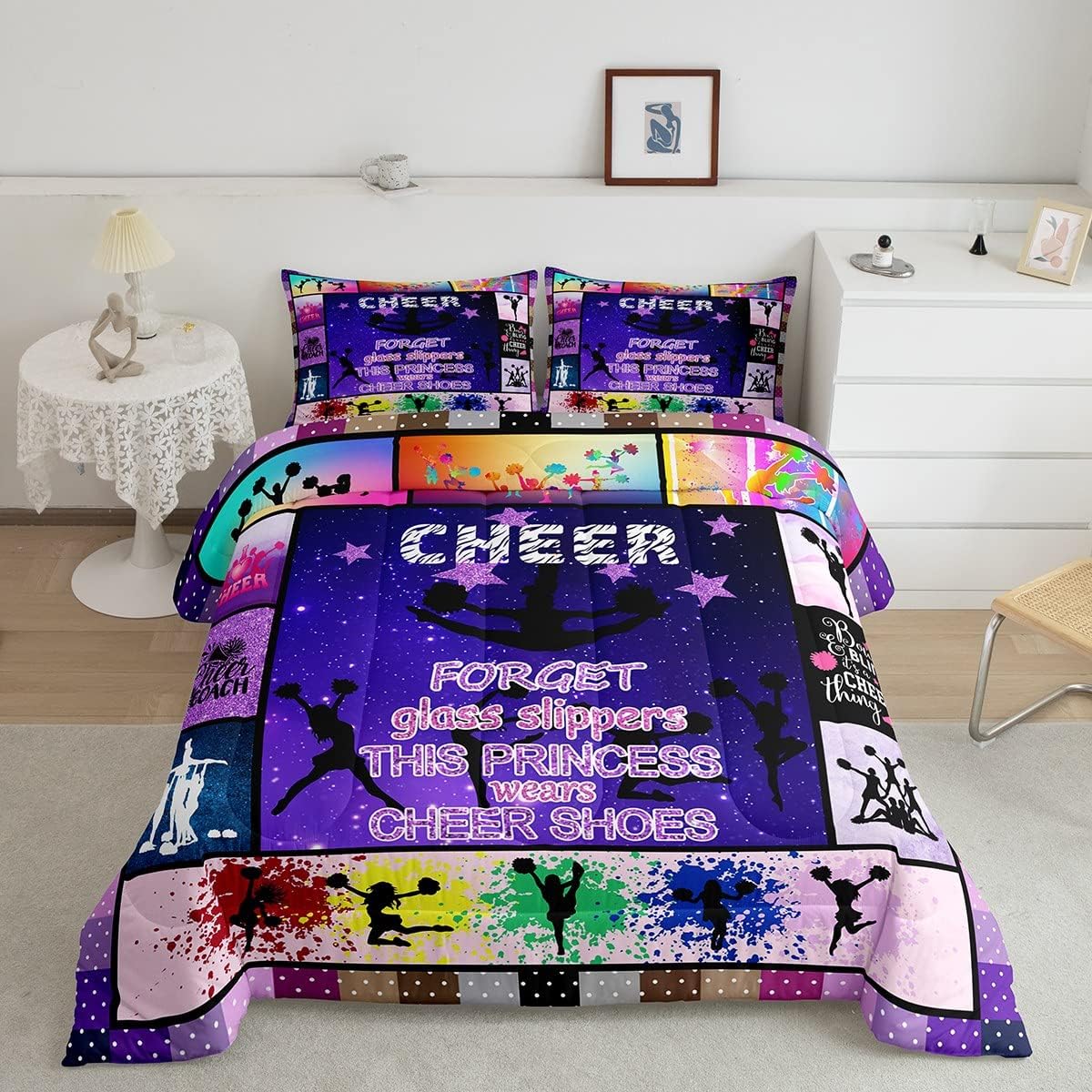 Amazon.com: Castle Fairy Cheerleader Comforter Set Dancer Bedding Set ...