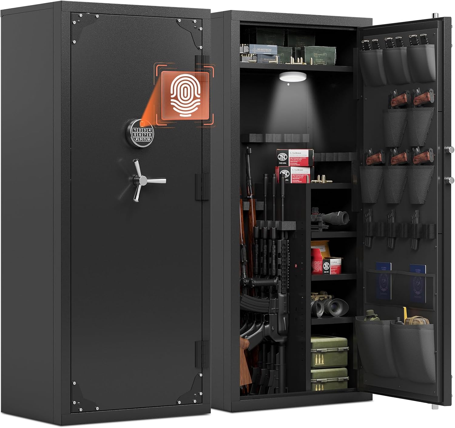 KAER Biometric Gun Safe Rifle(with Scopes)20-25 Gun Safe for Rifles and ...