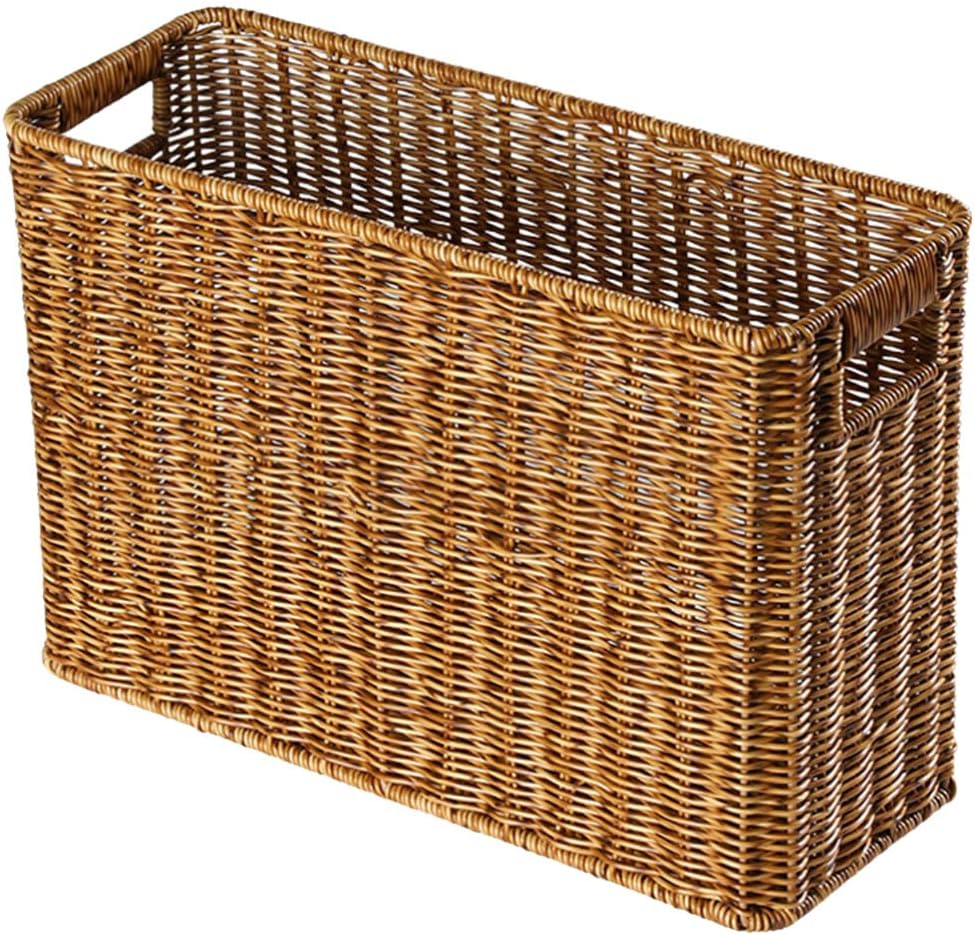 Amazon.com: Alipis Magazine Wicker Basket, Plastic Rectangular Basket ...