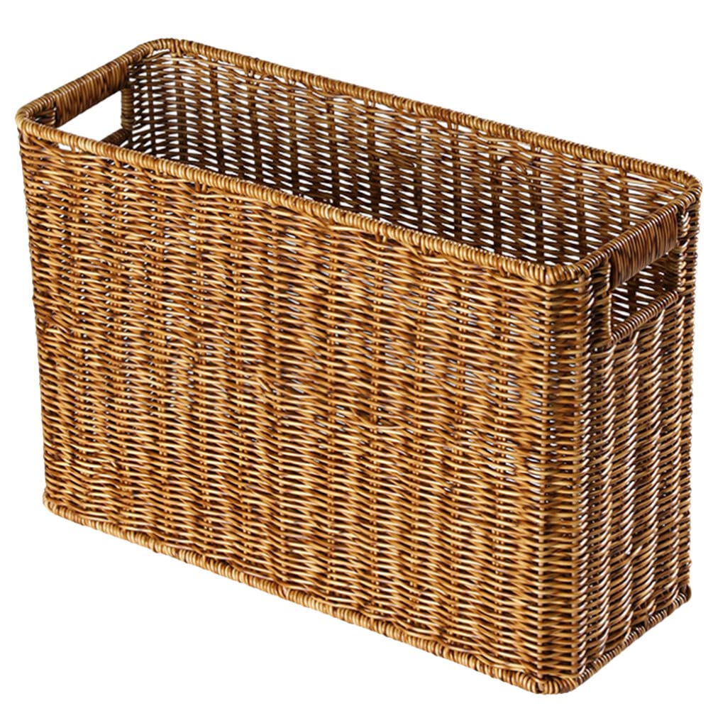 Amazon.com: Alipis Magazine Wicker Basket, Plastic Rectangular Basket ...