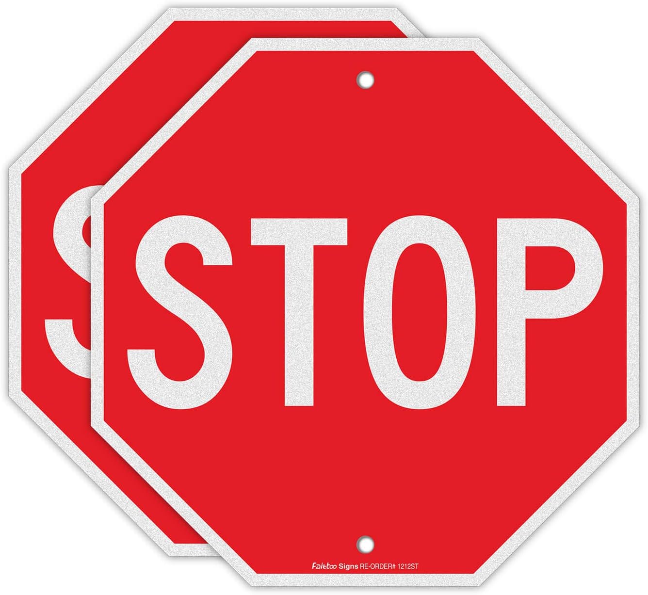 Amazon.com : Faittoo Stop Sign, (2 Pack) Street Slow Warning Reflective ...