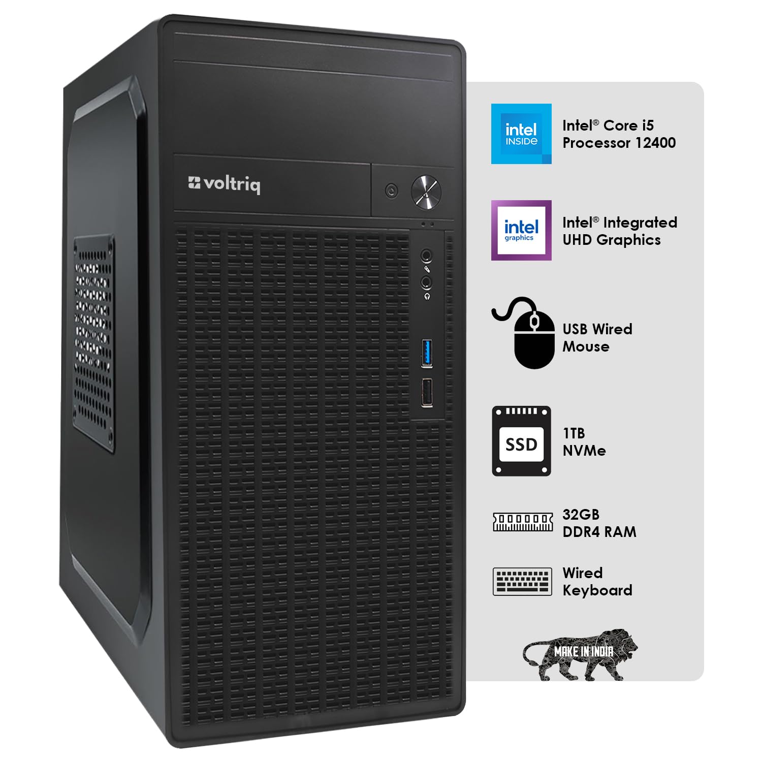 Voltriq Consumer Series High Performance Desktop Computer, 12th ...
