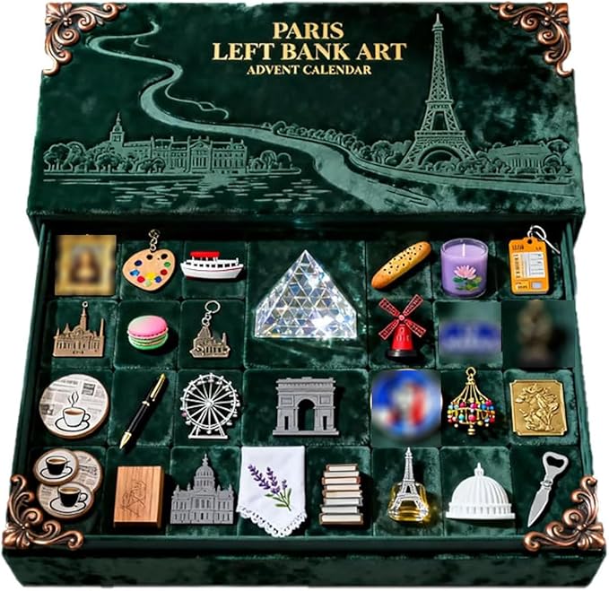 Amazon.com: 2025 Paris Left Bank Art Advent Calendar, 24 Miniature ...
