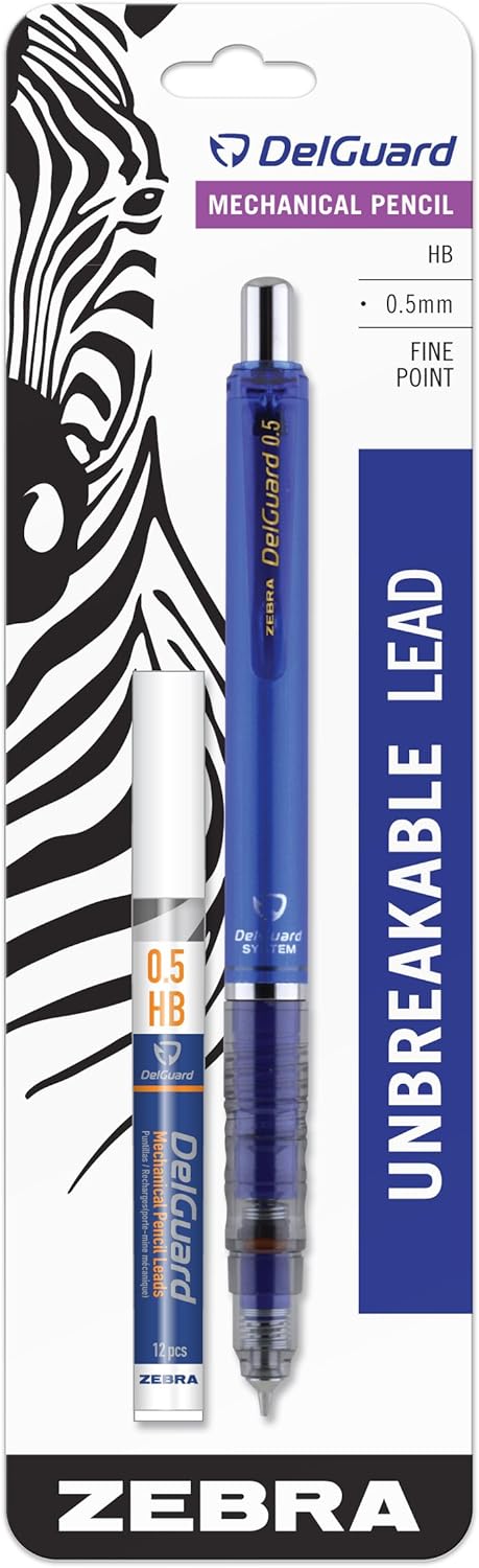 Zebra DelGuard Mechanical Pencil with Bonus Lead Refill, Fine Point, 0 ...