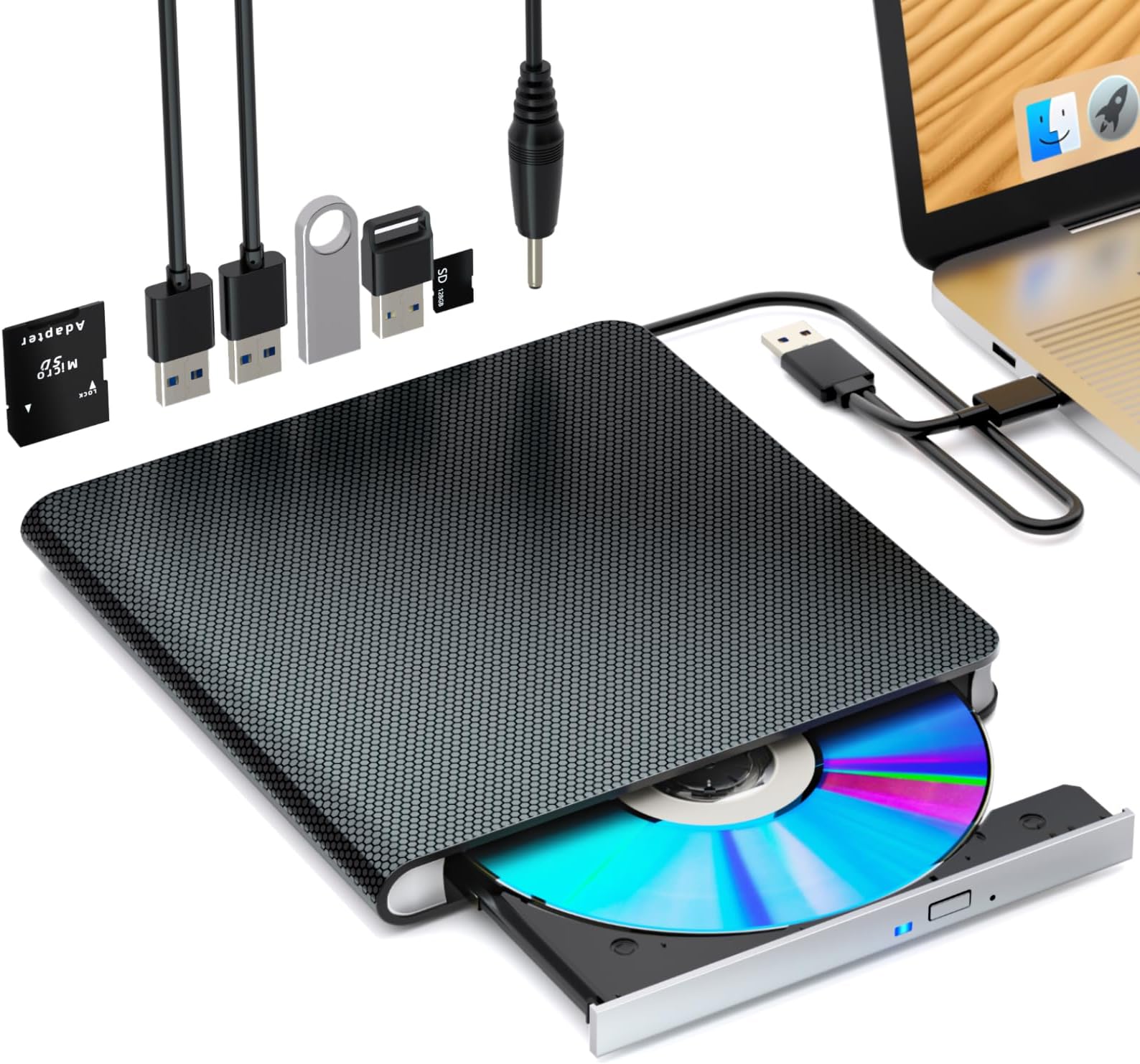 Amazon.com: Pop-up Mobile Portable External 8X DVD RW CD Player Burner ...