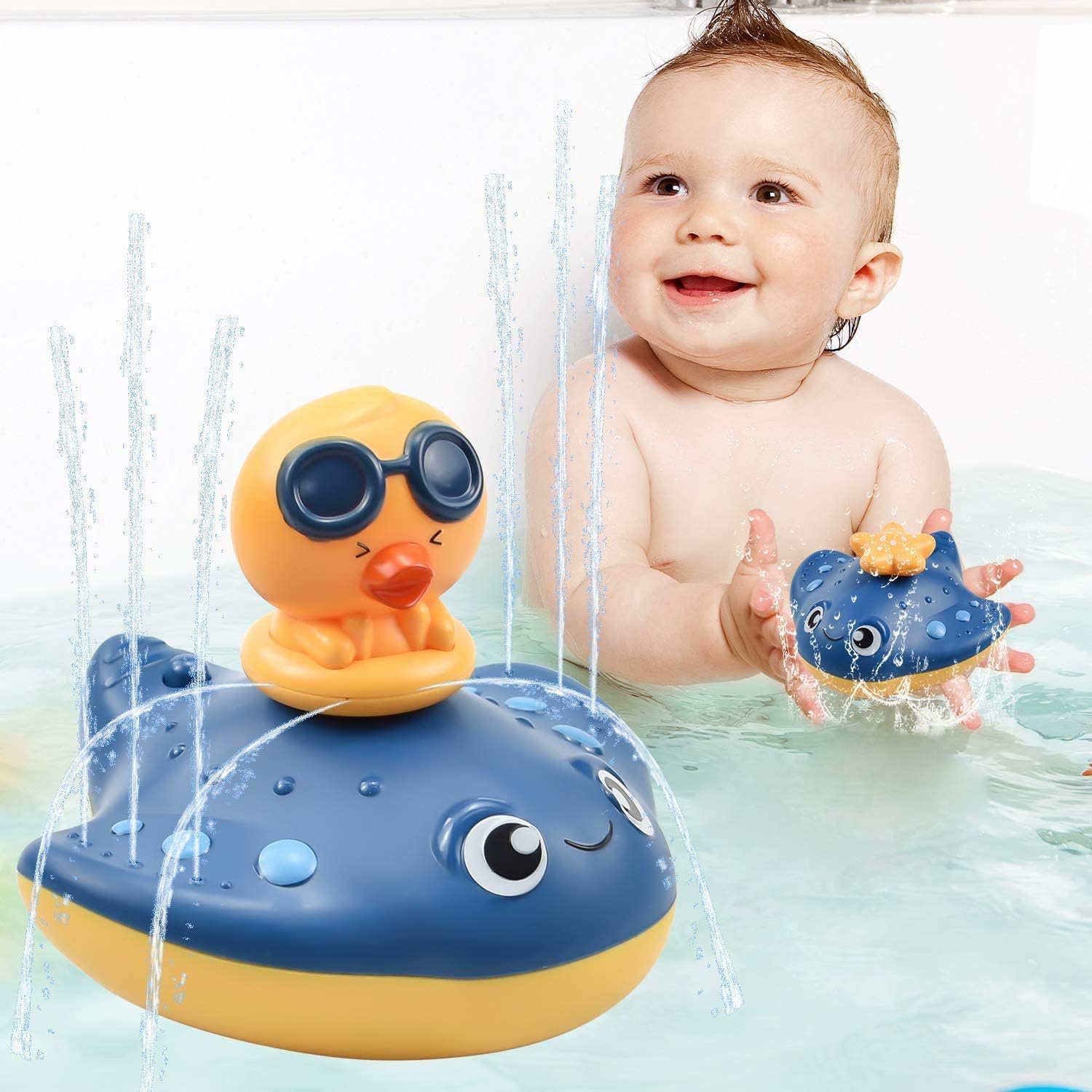 CESHMD Baby Bath Toy Floating Electric Water Spray Toy Bath Water Toy ...
