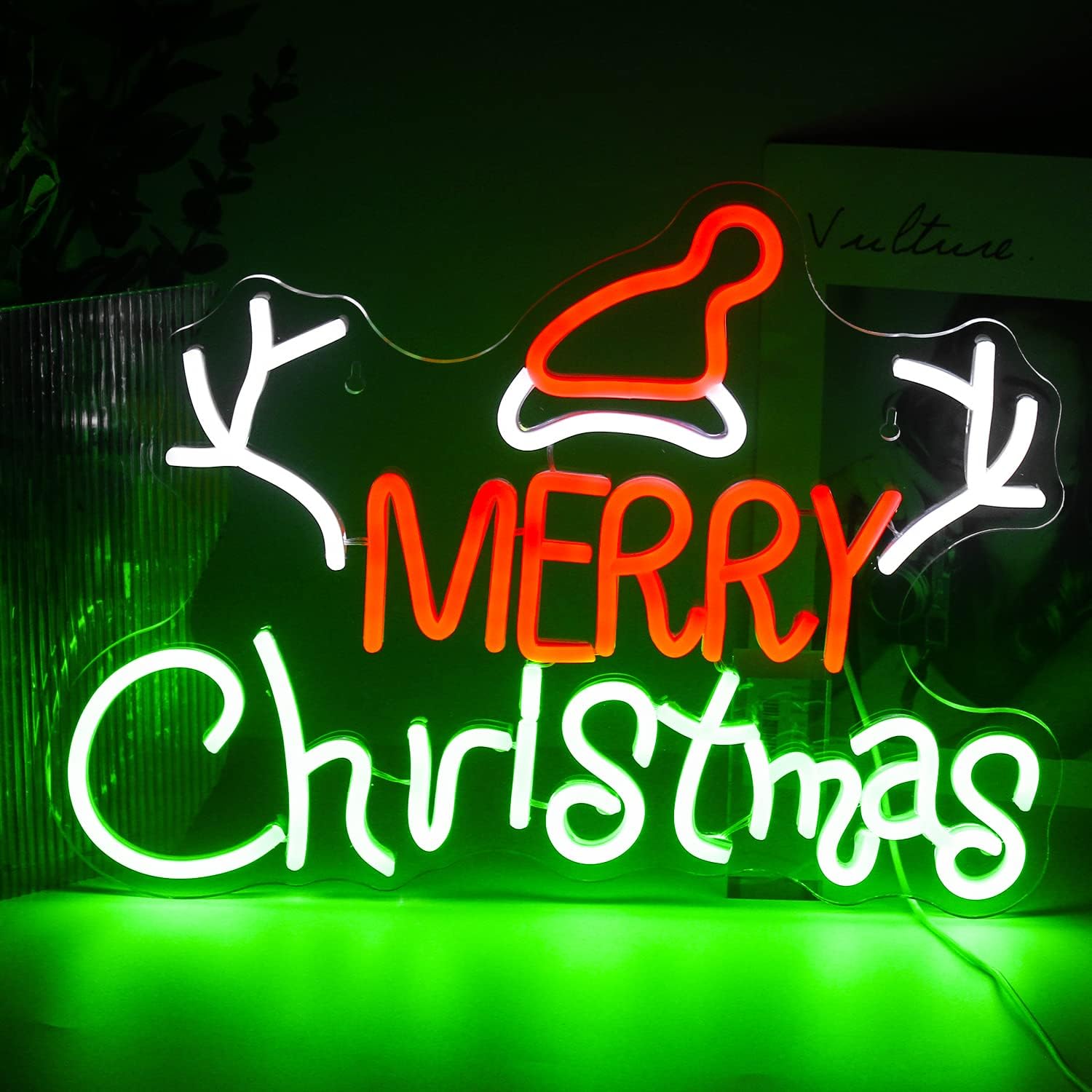Amazon.com : Ineonlife Merry Christmas Neon Sign Neon Lights Led Neon ...