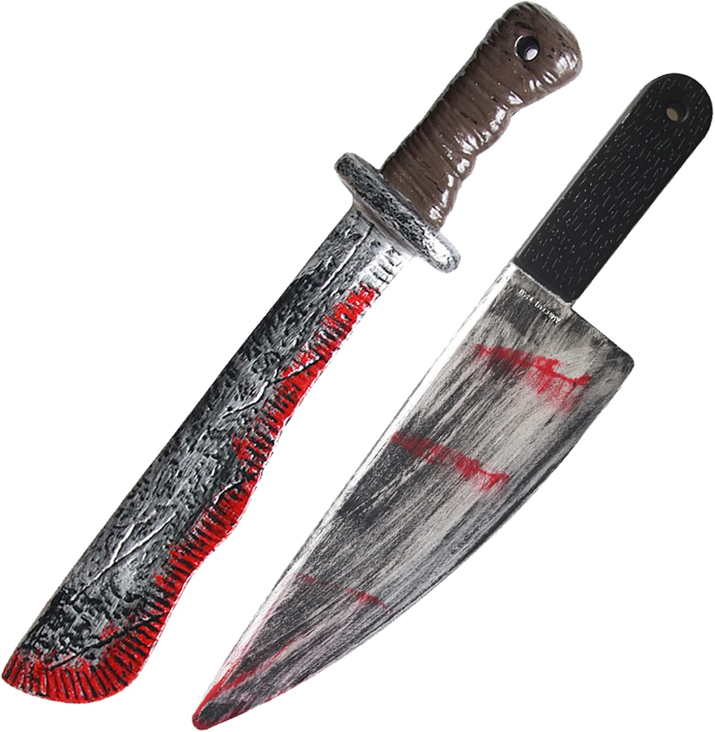 Amazon.com: G-LOVELY'S Halloween Bloody Knife 2 Pieces Plastic Machete ...