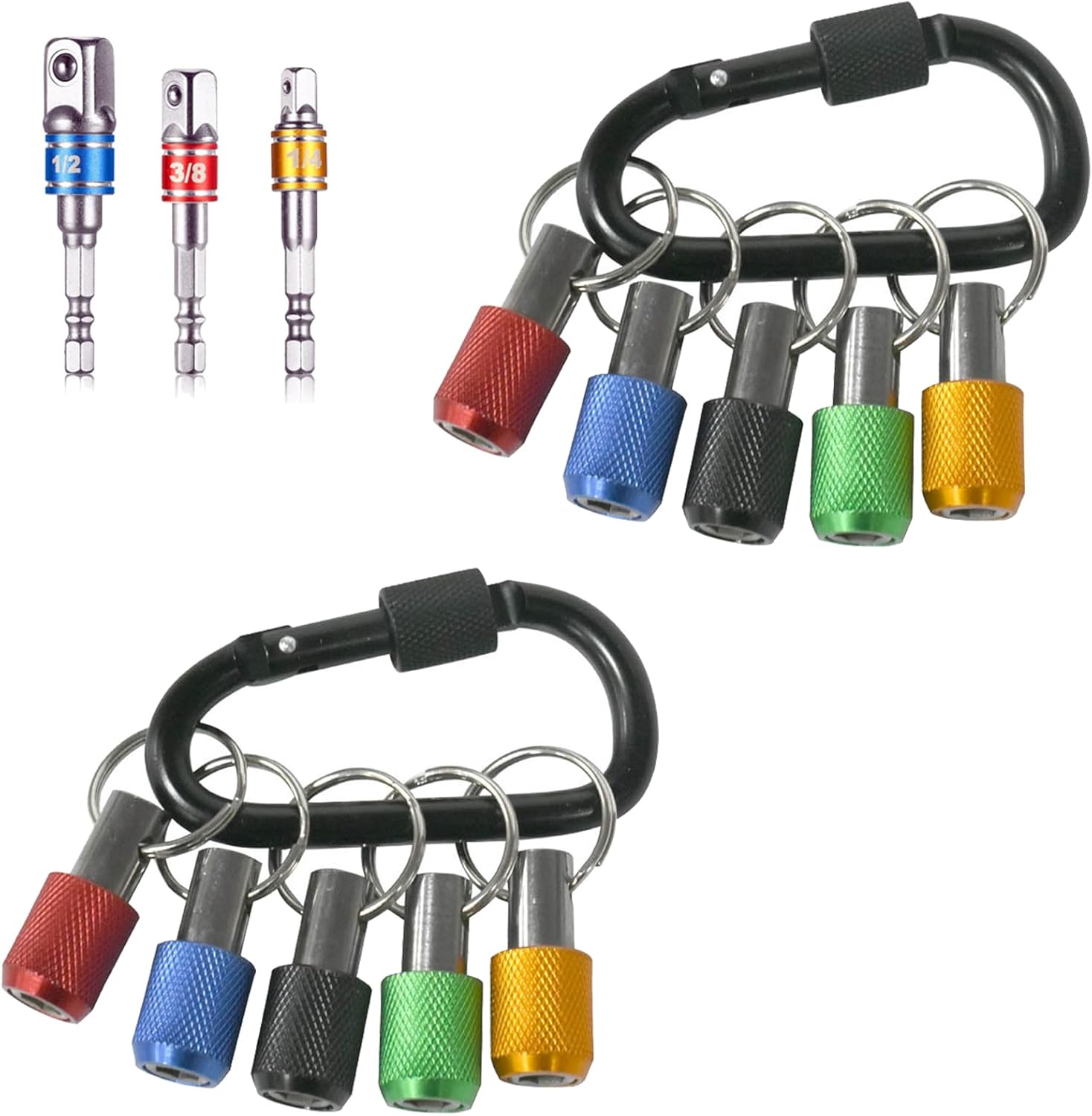 Carabiner Set 1/4 Inch Hexagonal Handle Drill Bit Storage Post Aluminum ...