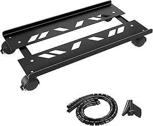 Amazon.com: Qcdou Metal Computer Tower Stand, Adjustable Mobile CPU ...