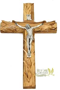 Amazon.com: Holy Land Carvings Crucifix Wall Cross, 10 Inch wooden ...