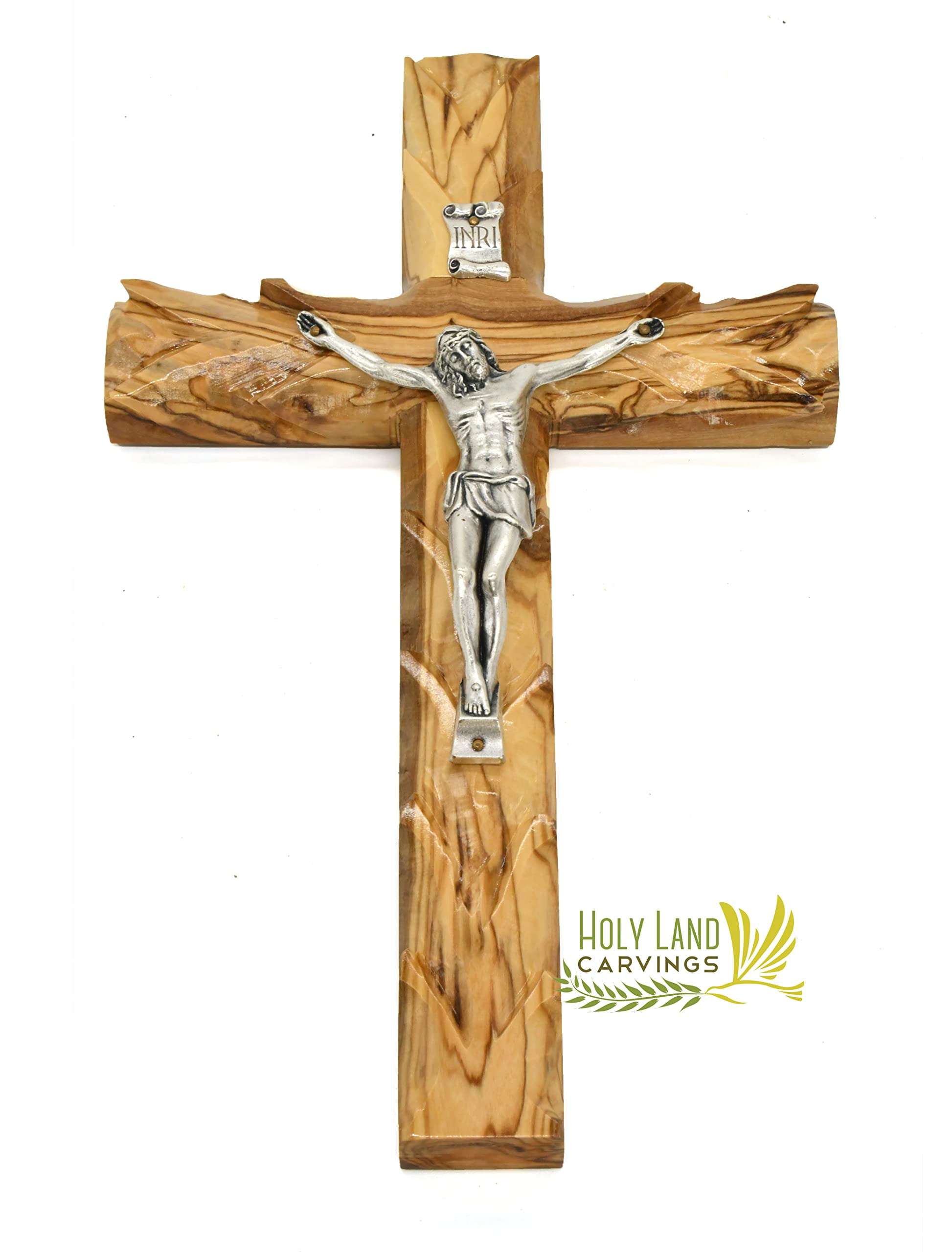 Amazon.com: Holy Land Carvings Crucifix Wall Cross, 10 Inch wooden ...