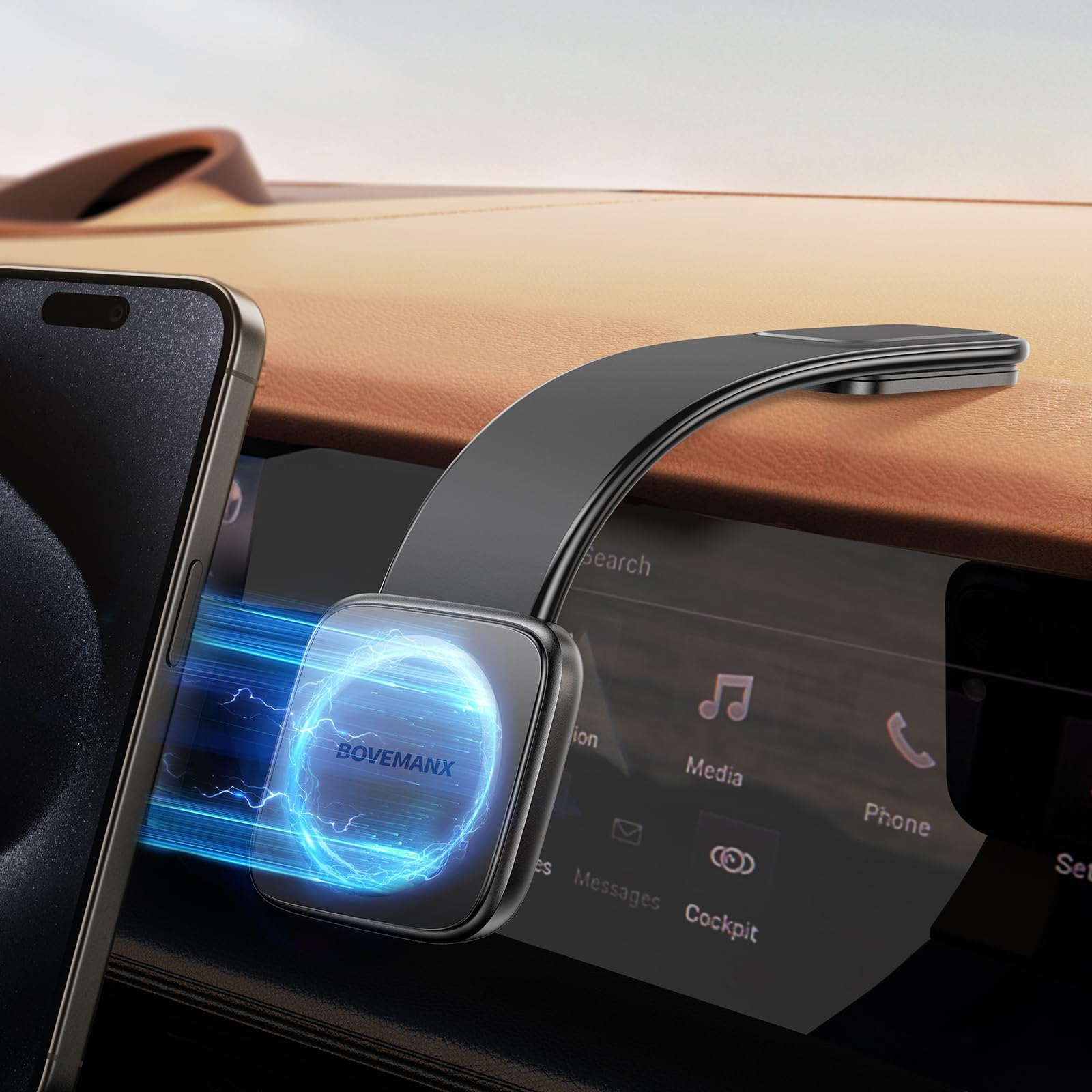 Amazon.com: Bovemanx for Magsafe Car Mount,Magnetic Phone Holder for ...