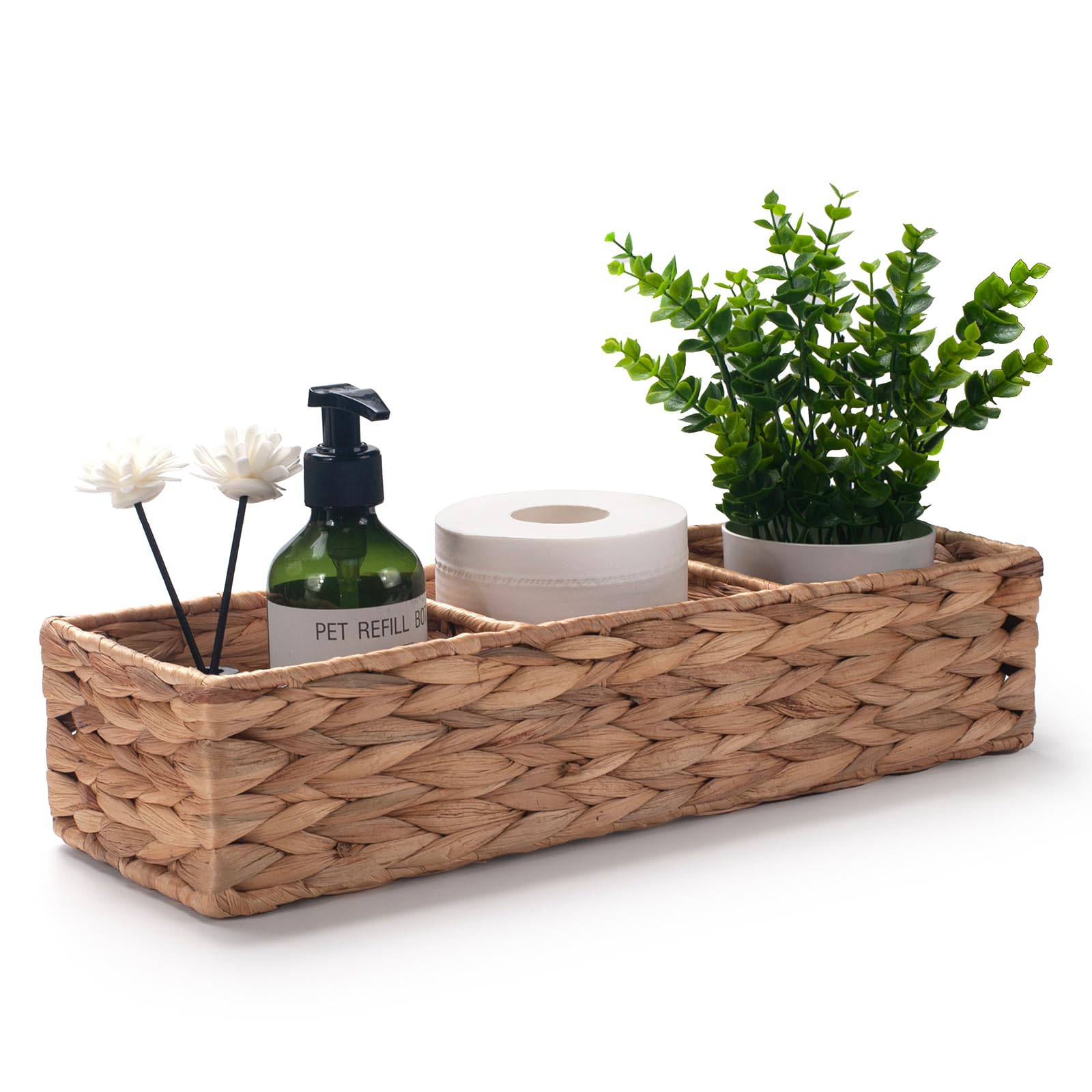 Amazon.com: Water Hyacinth Toilet Tank Basket for Toilet Paper Rolls ...