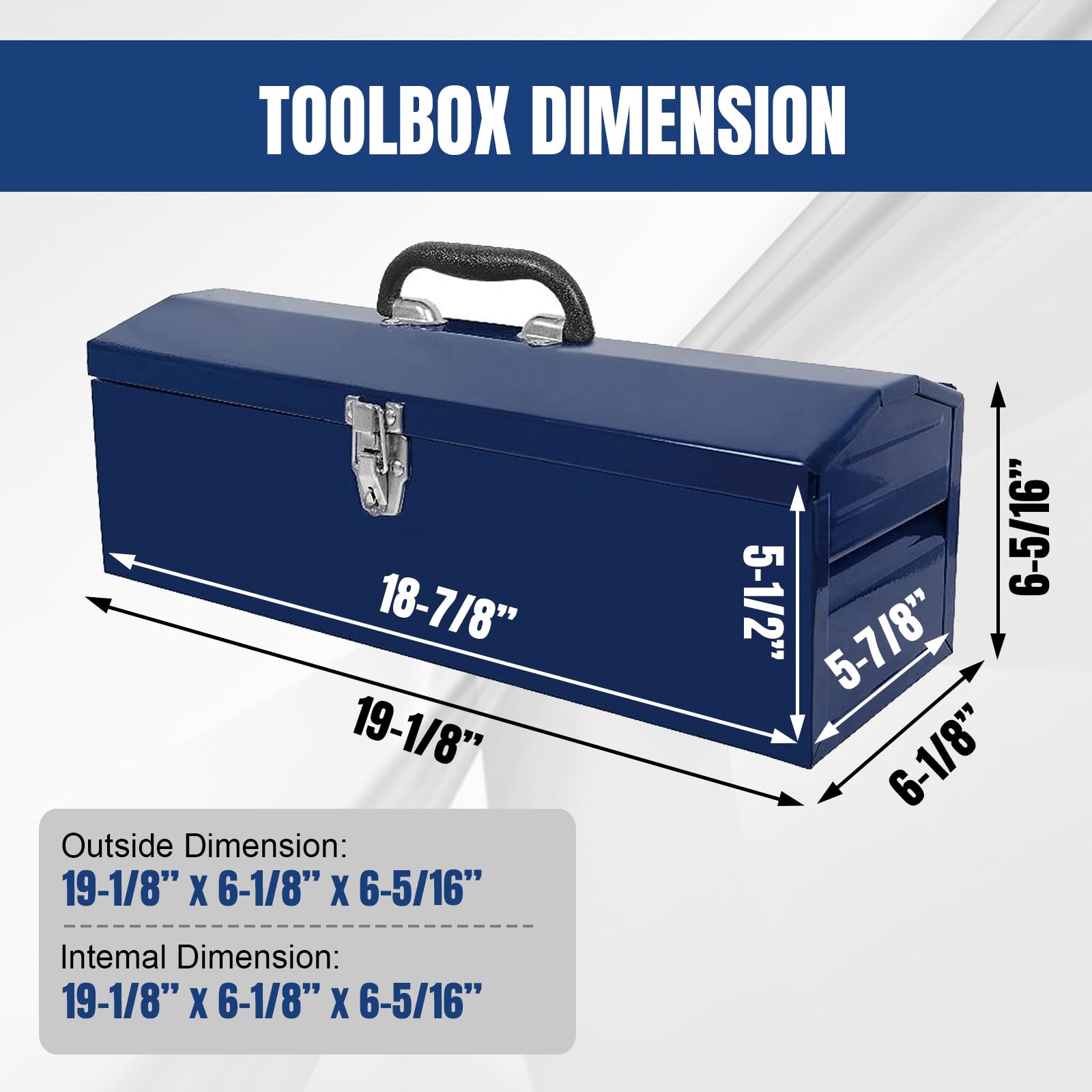 Snapklik.com : BIG RED Portable Steel Tool Box,19" Hip Roof Style