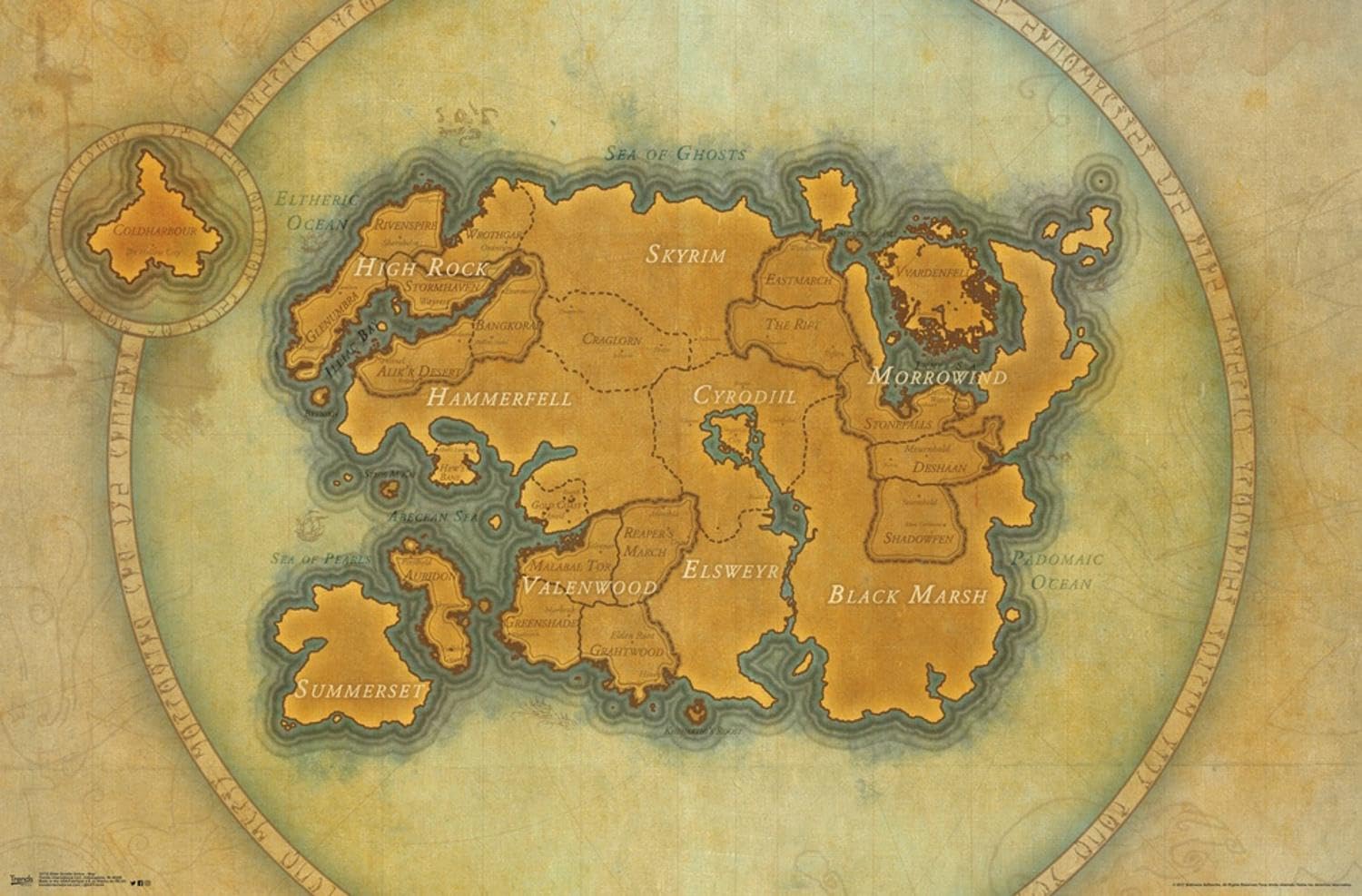 Amazon.com: Trends International The Elder Scrolls: Online - Map Wall ...