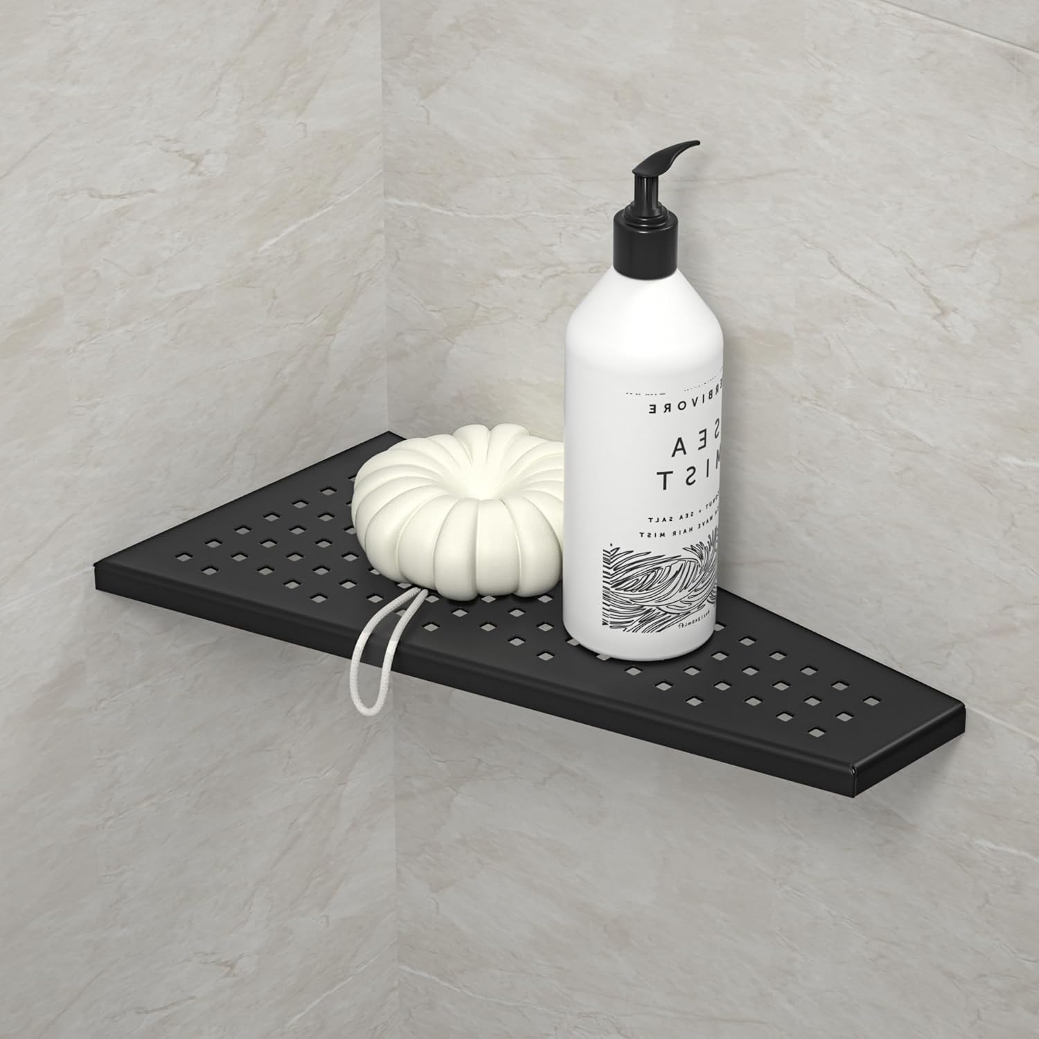Amazon.com: Bernkot Corner Shower Shelf, Matte Black 12" Trapezoid ...