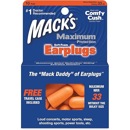 Amazon.com: Mack’s Snore Blockers Soft Foam Earplugs, 12 Pair – 32 dB ...