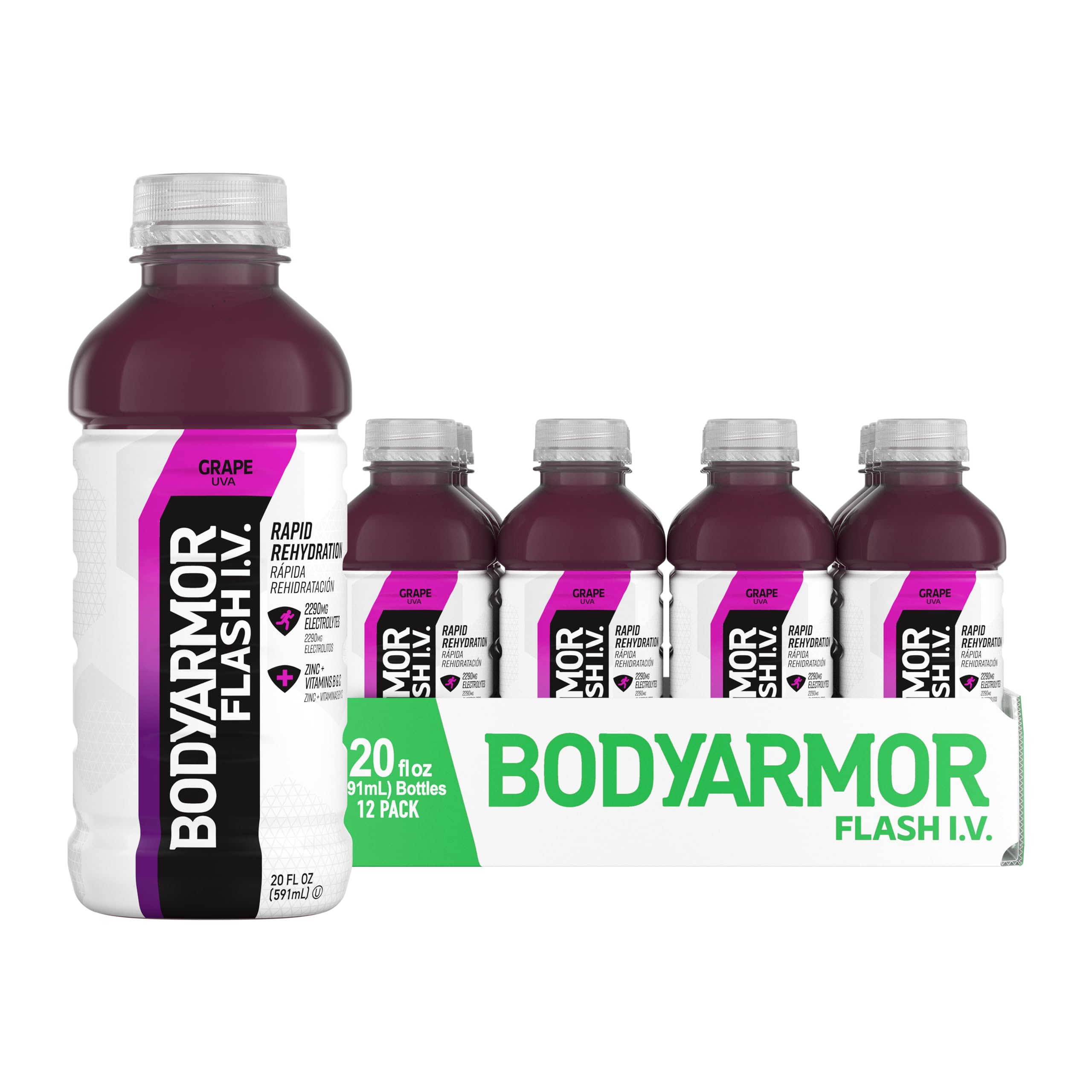 Snapklik.com : BODYARMOR Flash IV Electrolyte Beverage, Grape, 20 Fl Oz