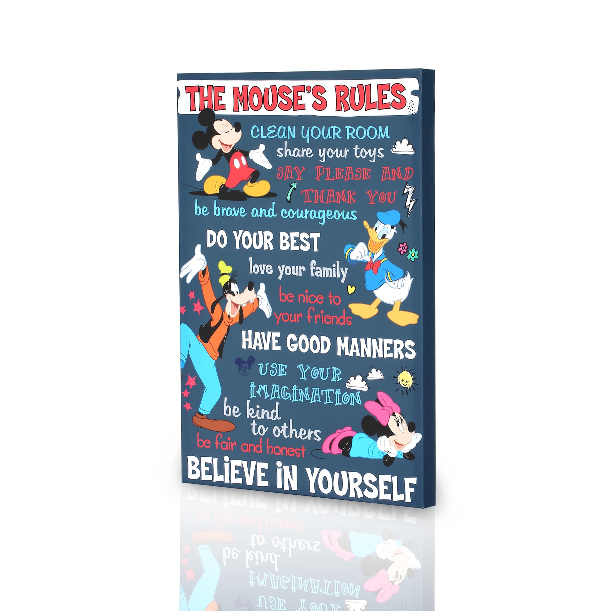 Amazon.com: POP Creations House Rules Mickey Wall Art | Minnie Mouse ...