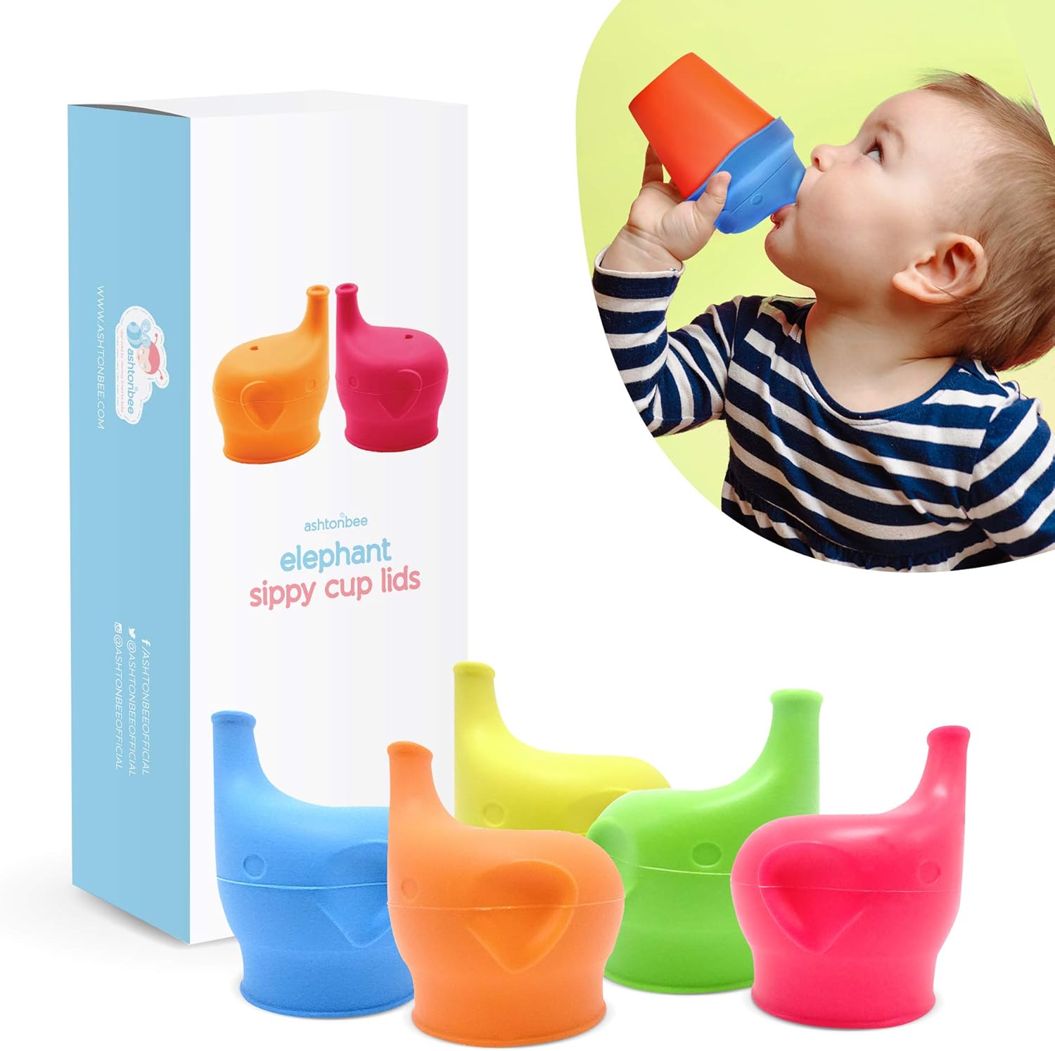 Amazon.com: Silicone Sippy Cup Lids, Elephant Stretch Lids for Soft ...