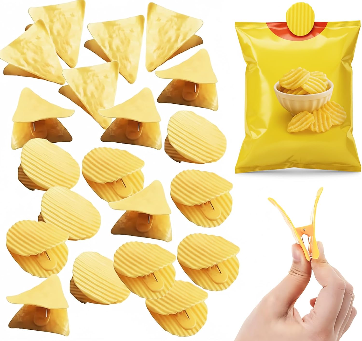 Amazon.com - 20 Pcs Funny Potato Chip Clips - Cute Food Bag Clips for ...